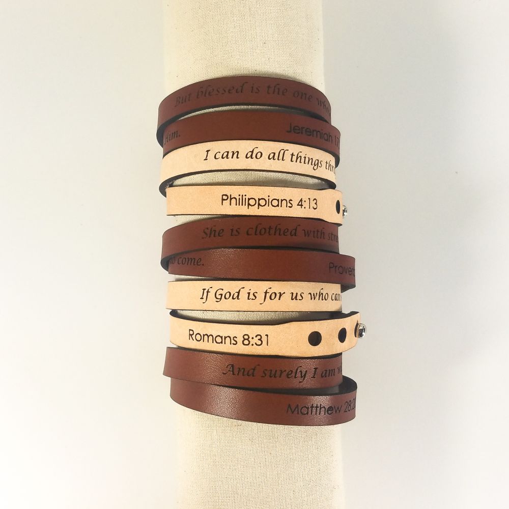 Custom Text Leather WordBracelet double wrap – WordBracelet.com